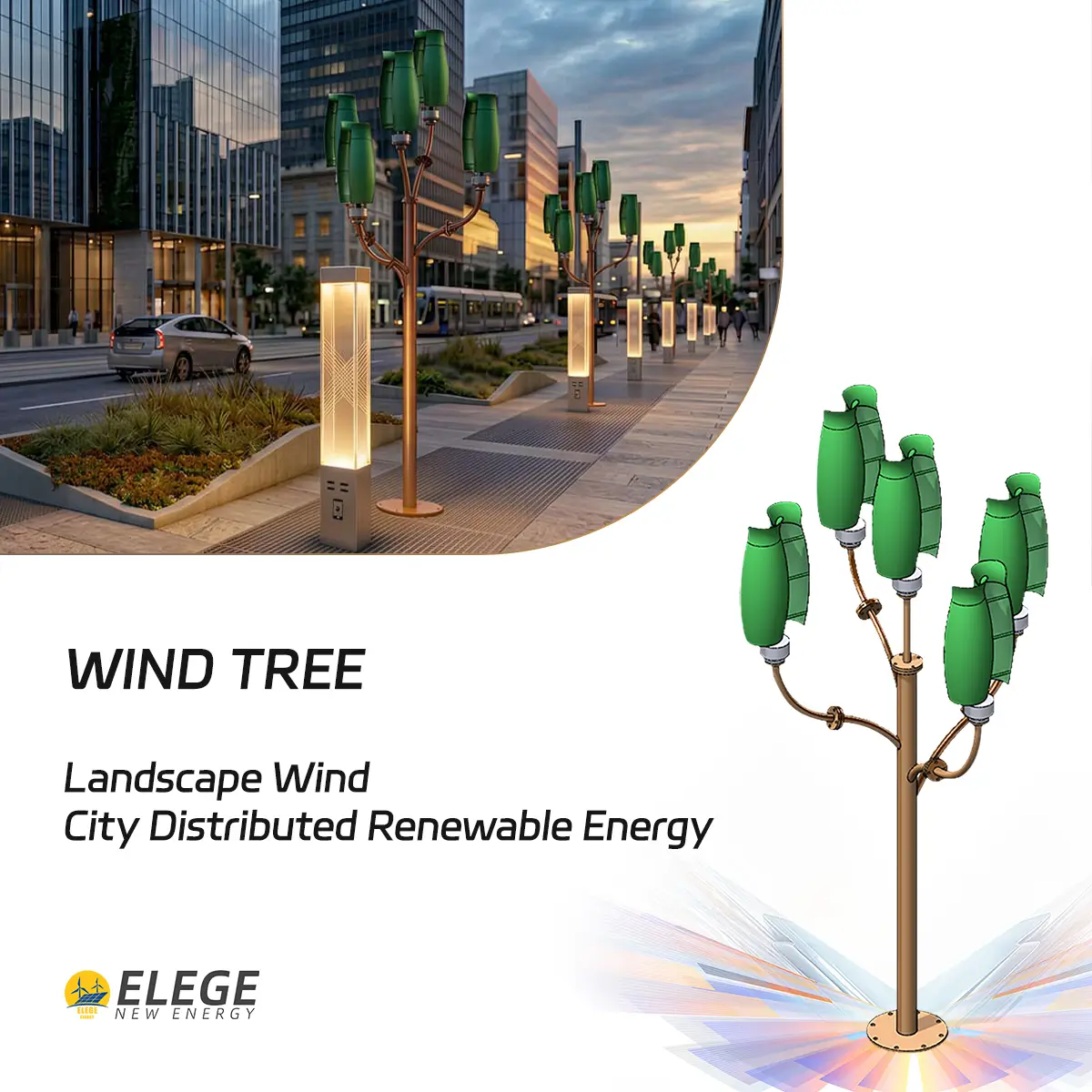 Wind Turbine Tree for Urban & Landscape Power Generation